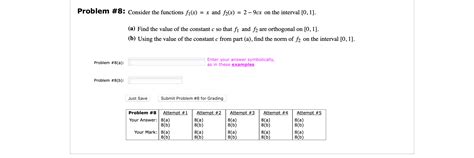 solved problem 8 consider the functions fi x x and