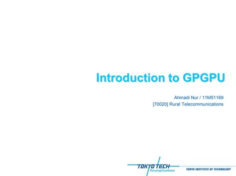 e learning introduction to gpgpu ppt