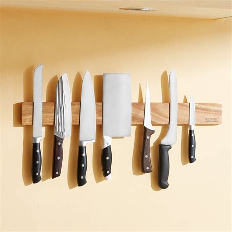Bentism 24 Magnetic Knife Storage Holder Wall Mount Knife Strip Acacia