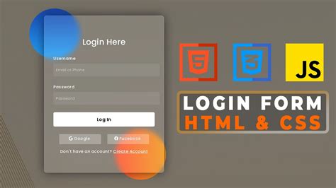Login Form Html Css Js Firebase Source Code Included Youtube