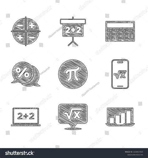 Set Pi Symbol Square Root X Stock Vector Royalty Free Shutterstock