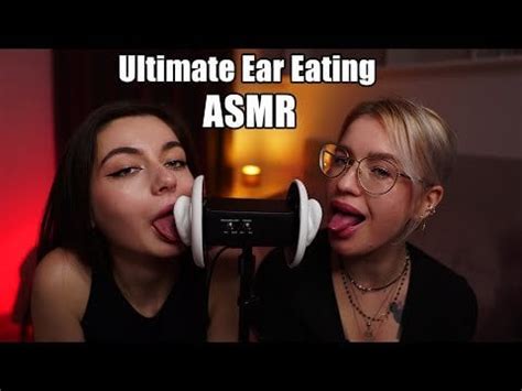 ASMR Sensitive Double Ear Eating, Lipping, Nibbling, Licking, Kissing ...