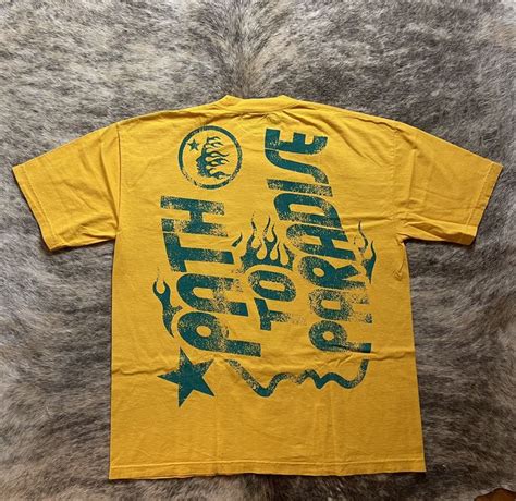 Hellstar Hellstar Jesus Emblem Shirt Yellow Grailed