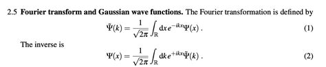 Solved 2 5 Fourier Transform And Gaussian Wave Functions