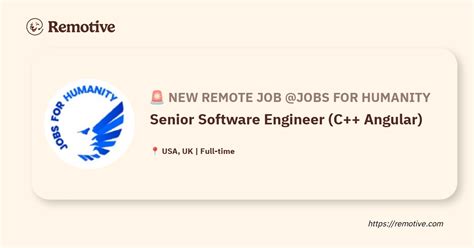 [hiring] senior software engineer c angular jobs for humanity