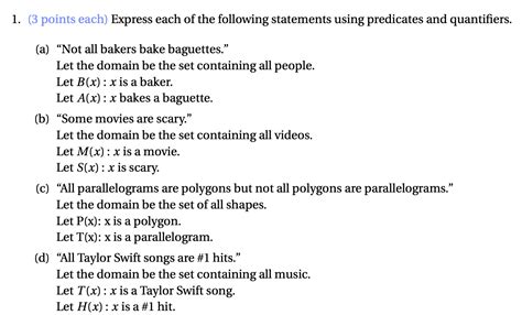 solved 3 points each express each of the following