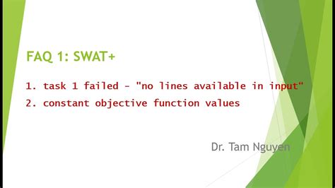 Rswat Faq 1 Swat Task 1 Failed Constant Objective Function Values