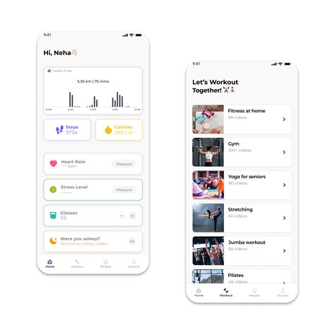 fitness app ui design on behance