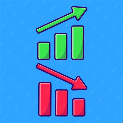 Premium Vector Up And Down Graph Statistic Cartoon Vector Icons Illustration
