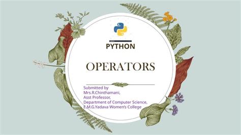 Different Types Of Operators In Python Pptx