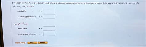solved solve each equation for x ﻿give both an exact value