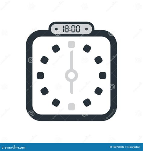 The 18 00 6pm Icon Isolated On White Background Clock And Watch Timer Countdown Symbol