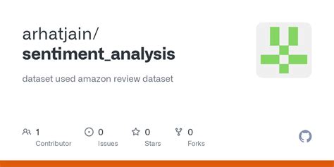 GitHub Arhatjain Sentiment Analysis Dataset Used Amazon Review Dataset