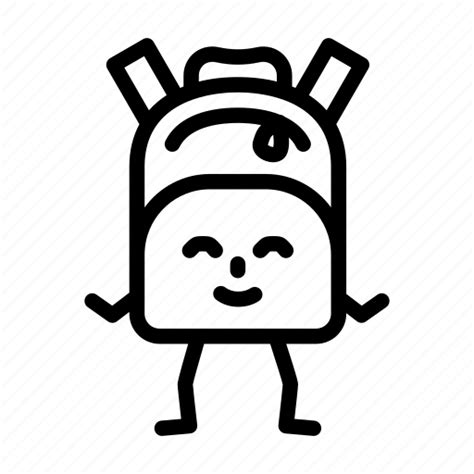 Backpack Stationery Character School Pencil Education Cute Icon