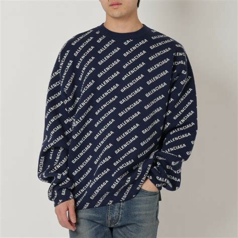 【楽天市場】バレンシアガ ニット セーター ネイビー ホワイト メンズ Balenciaga 736247 T3233 8502：axes