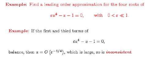 Solved Example Find A Leading Order Approximation For The Chegg