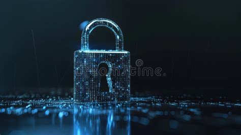 Digital Cybersecurity Concept With Glowing Lock Symbol And Network