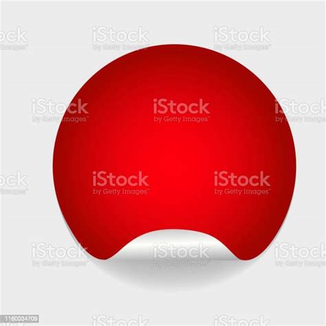 둥근 빈 빨간 접착제 종이 스티커 구부러진 가장자리로 조롱 모의 스타일에서 빈 원 스티커 레이블의 템플릿입니다 벡터 Eps10 3차원 형태에 대한 스톡 벡터 아트 및 기타