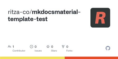 Github Ritza Co Mkdocsmaterial Template Test