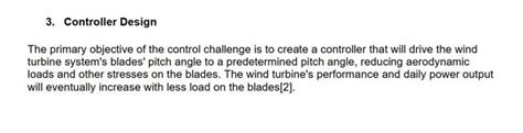 solved project title pitch control of variable speed wind