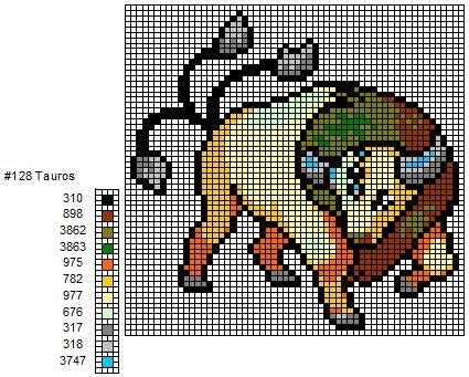 128 Tauros By Cdbvulpix On Deviantart Houndoom Pixel Art Taurus