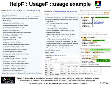 Helpf` Usagef Usage Generation Example Helpclassusage Webel It
