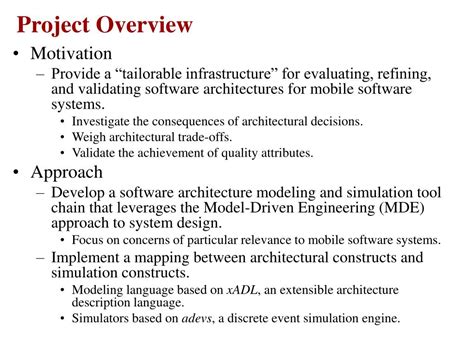 Ppt A Model Driven Framework For Architectural Evaluation Of Mobile