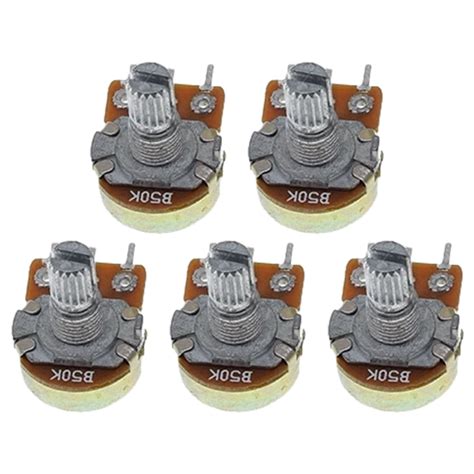 Kgota 5pcs Wh148 Variable Resistors 15mm Shaft Linear Rotary