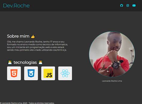 Github Leonardoroche Portifolio Neste Projeto Existem Algumas Informa Es Sobre Mim E Algumas