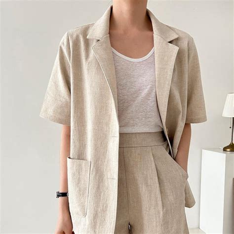 여자 투버튼 루즈핏 무지 여름 오피스룩 8컬러 자켓