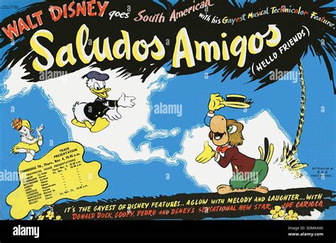 Disneys Saludos Amigos 1943 Vintage British Ad Original Movie