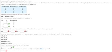 Solved Use Computer Software Packages Such As Excel To