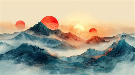 An Abstract Art Template In Oriental Style With A Curve Pattern Japanese Background With A Hand