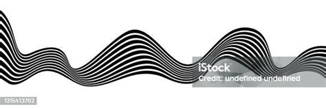 물결 모양의 곡선이 있는 추상 요소 착시성 줄무늬의 벡터 일러스트레이션 0명에 대한 스톡 벡터 아트 및 기타 이미지 0명 3차원 형태 검은색 Istock