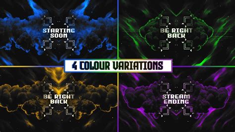 4 Colour Variations Animated Stream Overlay Animated Obsstreamlabs