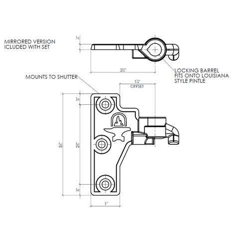 Lynn Cove Foundry [la1250] Galvanized Steel Shutter Gravity Hinge Louisiana Style Flat Black