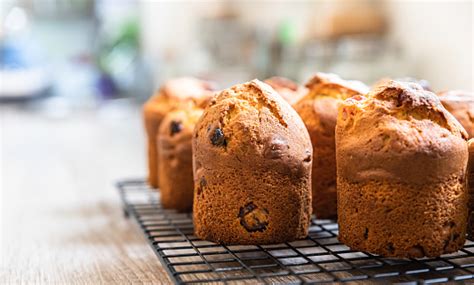 검은 금속 그릴에 말린 과일을 곁들인 머핀 홈메이드 베이킹 또는 베이커리 숍 컨셉 0명에 대한 스톡 사진 및 기타 이미지 0명 갈색 개념 Istock