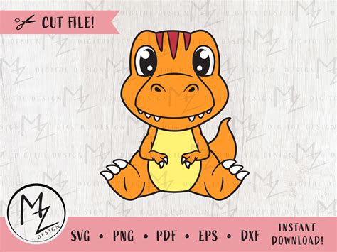 T Rex Svg Dinosaur Layered Cut File Tyrannosaurus Rex Cute Etsy