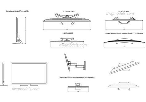 Led And Lcd Tv Cad Blocks Free Dwg File Cad Blocks Lcd Tv Lcd