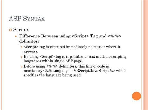 Ppt Vb Script Asp Asp Objects Powerpoint Presentation Free