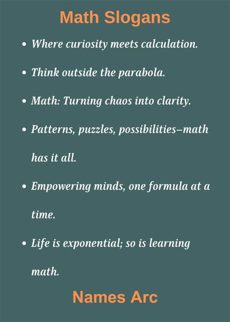 200 Best Math Slogans For You Namesarc