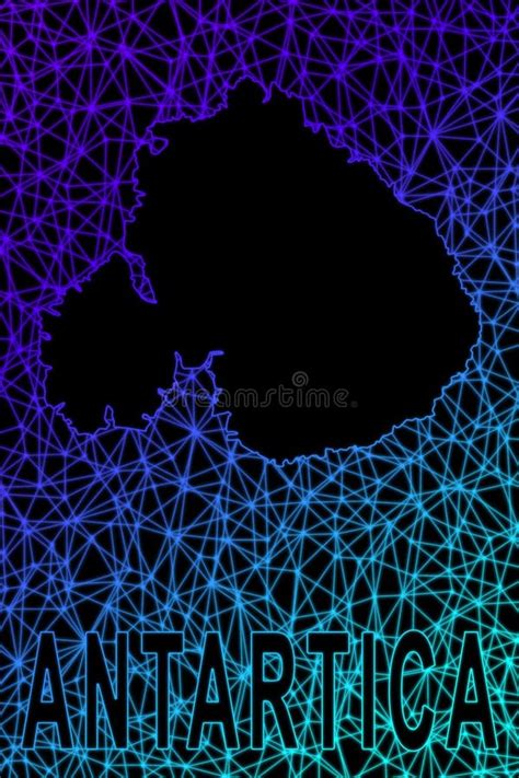 Map Of Antarctica Polygonal Mesh Line Map Stock Illustration Illustration Of Asian Detailed