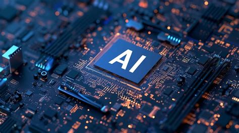 premium photo processor chip with letter ai