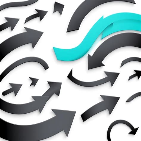 Stylized Arrow Icons Black And Turquoise Arrows Premium Ai Generated Image