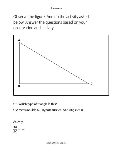 Trigonometry Activity Pdf