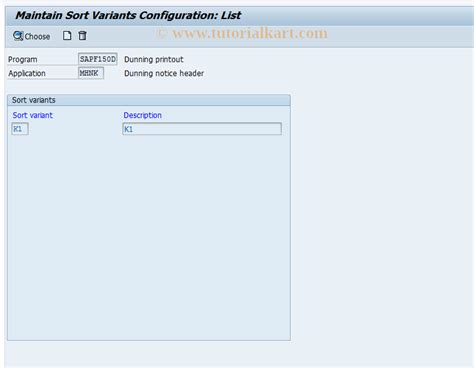 OBMK SAP Tcode C FI Selection Variants Dunning Dunn Hdr