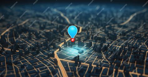Premium Photo Blue Geolocation Marker On The Map In 3d Style