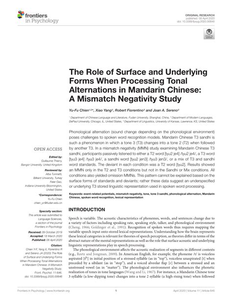 Pdf Surface Phonetic Or Underlying Phonological Representations A