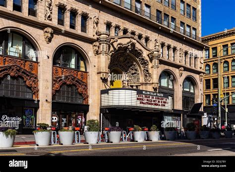Exterior Façade And Marquee Of The Million Dollar Theatre In Downtown