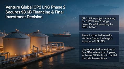Venture Global Advances Cp2 Lng Phase 2 With 86b Funding